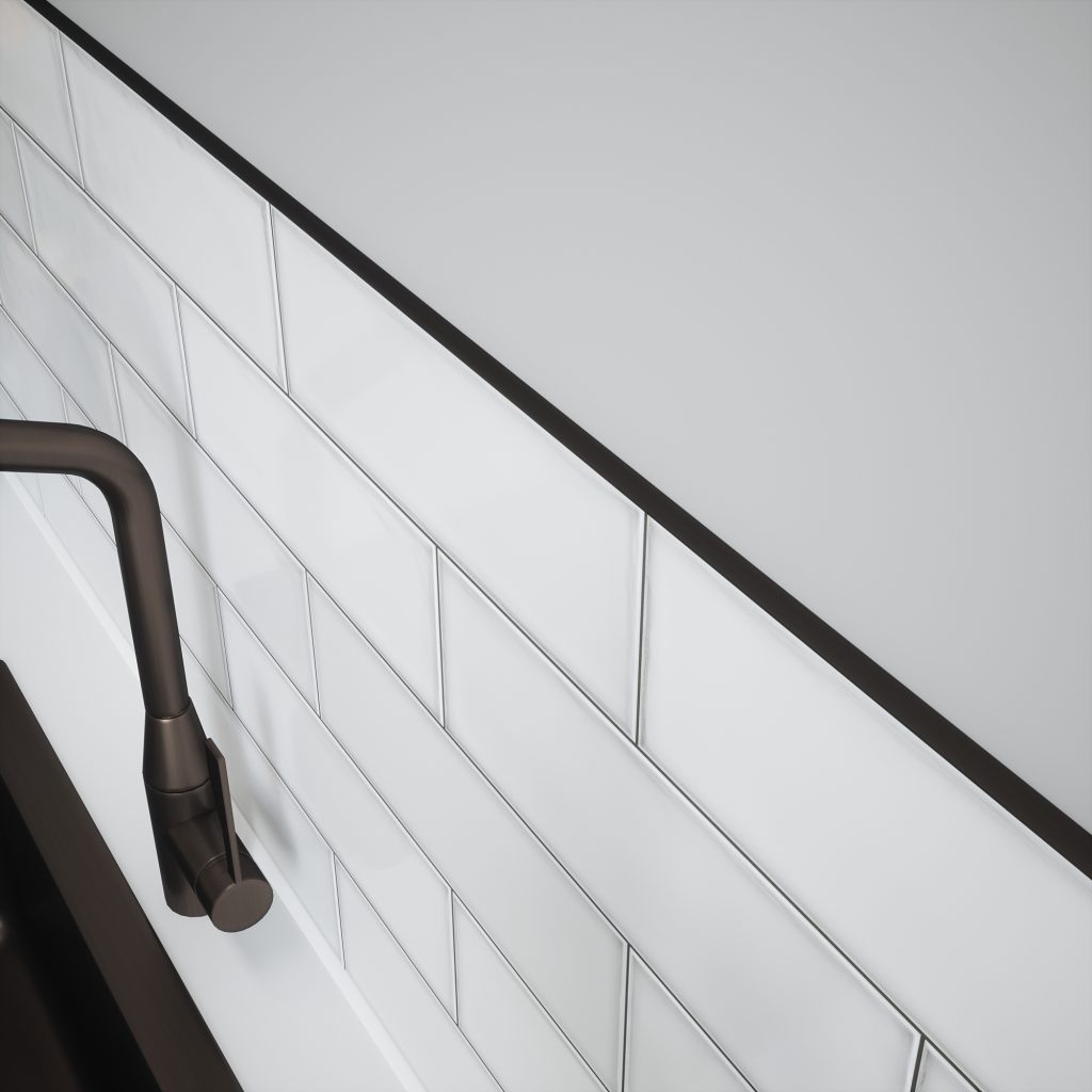 Platinum Metal Straight Edge Tile Trim - Homelux